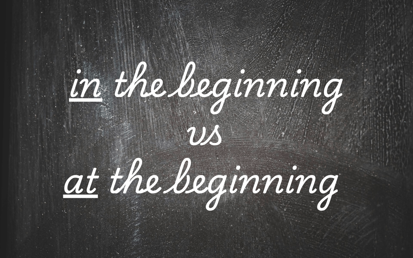 Grammar dilemmas: ‘in the beginning’ or ‘at the beginning’? – grammaticus